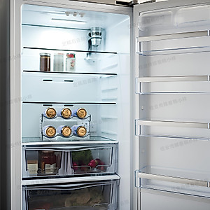 YENXIKU Wine Rack for Countertop, Fridge, Inside Cabinet, 2 Tier Plastic Tabletop Wine Bottle Holder, Water Bottle Organizer for Refrigerator, Pantry, Hold 6 Bottles