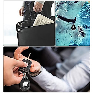 Tieuwant 4-Pack IPX8 Waterproof AirTag Holder Keychain Case