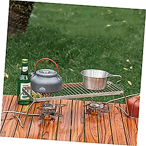 Kisangel 2pcs Burner Support Mini Charcoal Grill Outdoor Charcoal Grill Portable Bbq Grill Campfire Grill Rack Camp Grill Grate Camping Grill Rack Camping Barbecue Rack Foldable Grill Rack