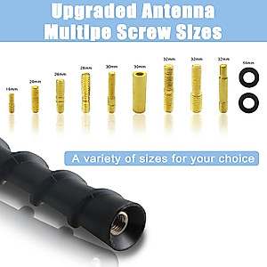 7 inch Spiral Antenna, Flexible Rubber Antenna Replacement, Waterproof PVC Rubber, Designed for Optimized FM/AM Reception