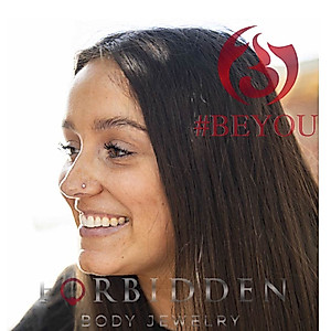 Forbidden Body Jewelry Nose Rings Sterling Silver CZ Simulated Diamond Nose Stud Set 22G