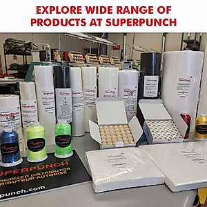 Superpunch Fusible Iron On No Show Mesh Embroidery Stabilizer, 1.5 Oz Lightweight Embroidery Backing Stabilizer-12 Inch x 10 Yard, SuperStable White Stabilizer for Embroidery Machine, Made in USA