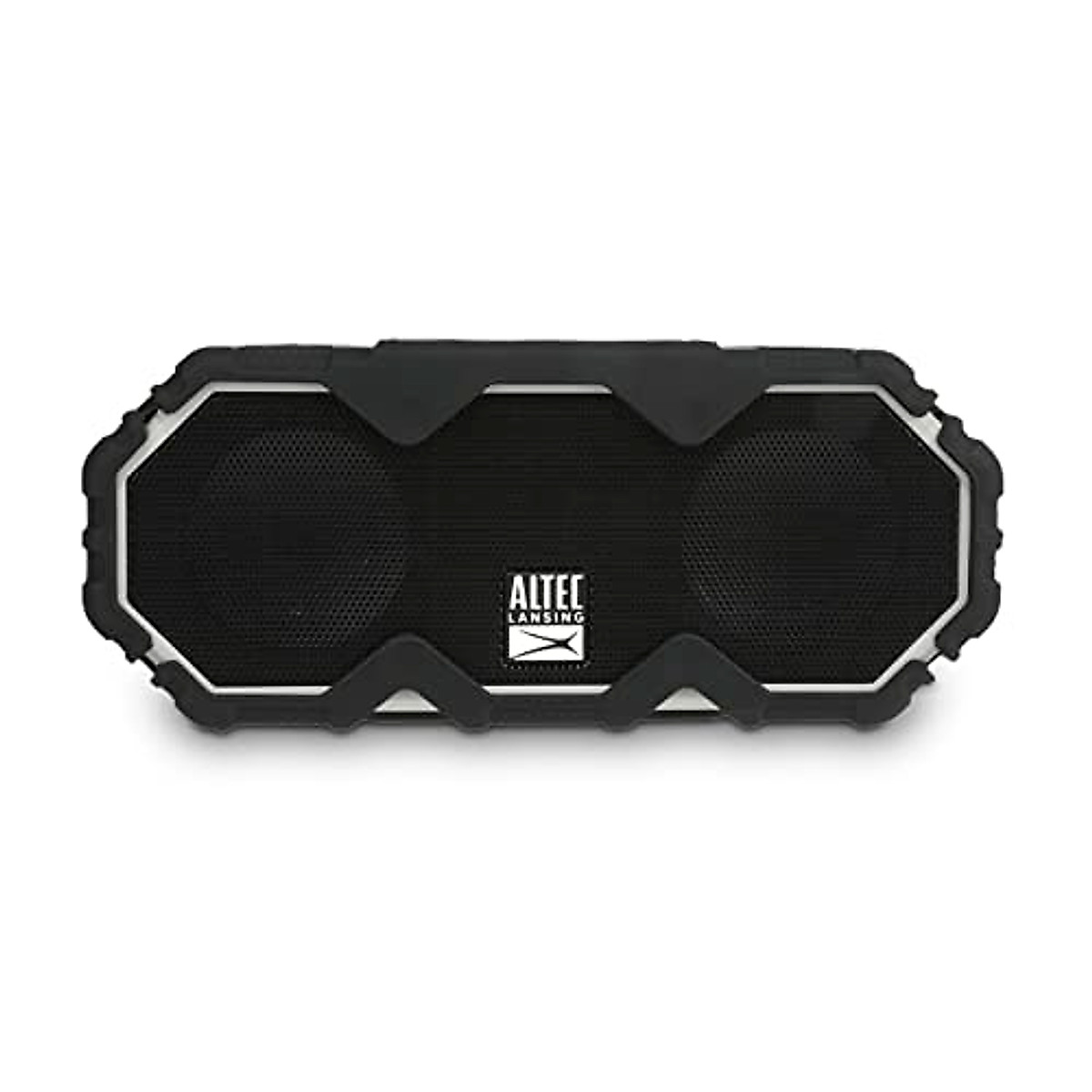 Altec Lansing Mini LifeJacket Jolt Bluetooth Speaker with Qi, Wireless, Waterproof, Portable, Speakers, Loud Volume, Strong Bass, Rich Stereo System, Microphone, 16 Hour Battery, 100 ft Range, Gray