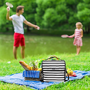 EcoJeannie Large Insulated Lunch Bag - Premium Reusable Cooler Tote for Hot and Cold Foods with Adjustable Shoulder Strap - Perfect Lunch Organizer for On-the-Go!