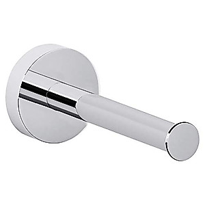 tesa Smooz No Drill, Wall Mounted Spare Bathroom Toilet Roll Holder, Chrome-Plated Metal, Removable Adhesive Glue Technology