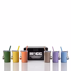 Hogg Mini Tumbler 6 Pack - 3oz Mini Skinny Pastel Collection, Sublimation Shot Glasses with Lids, 3 oz Shot Glasses, Mini Tumblers with Lids and Straws, Sublimation Shot Glass Blanks