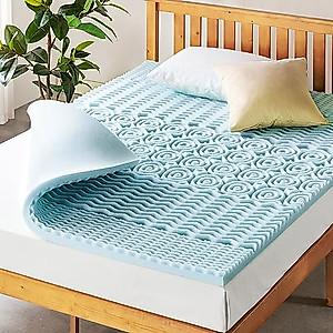 Mellow 2 Inch 5-Zone Memory Foam Mattress Topper, Cooling Gel Infusion, Queen