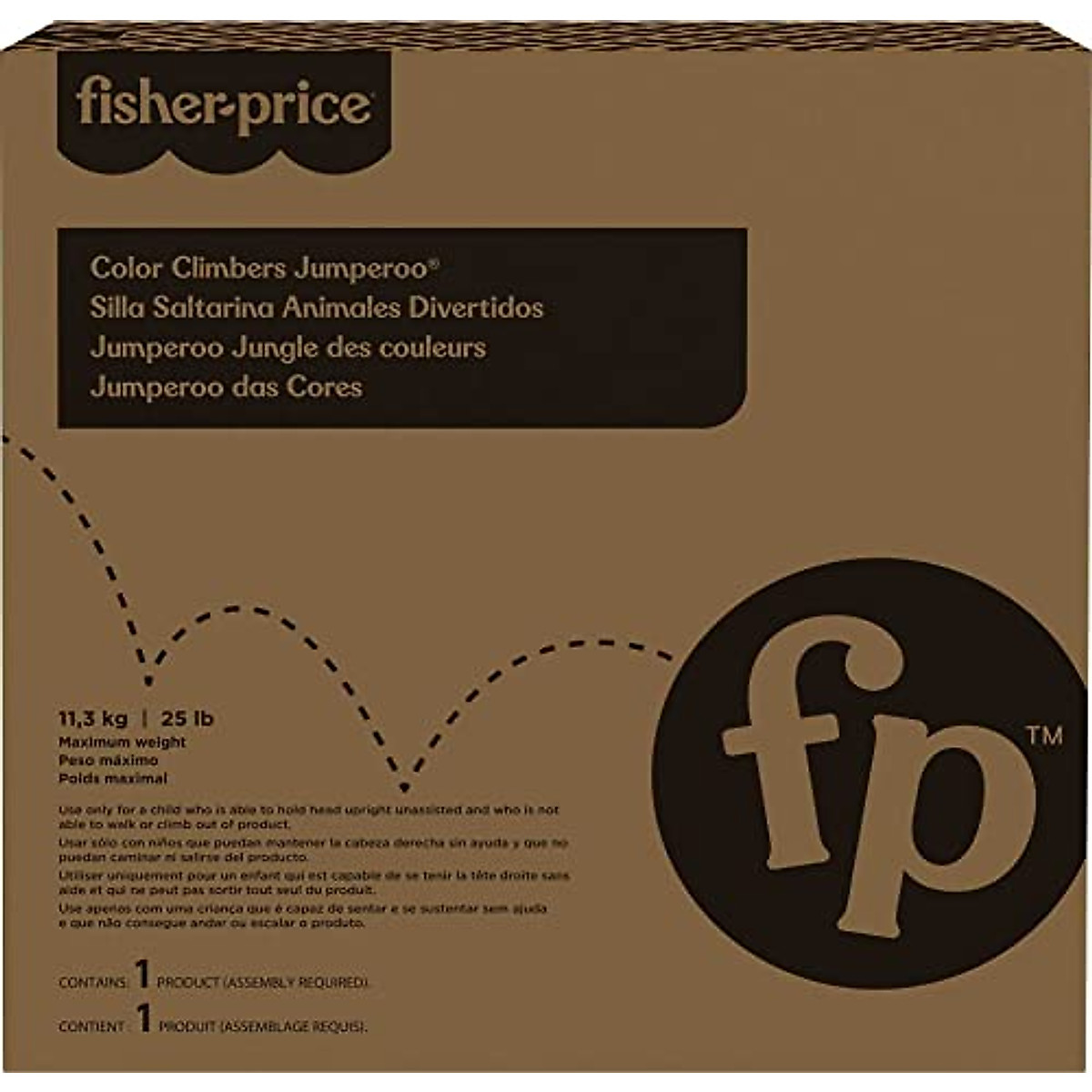 Fisher-Price Baby Bouncer Color Climbers Jumperoo Activity Center with Music Lights & Developmental Toys (Amazon Exclusive)