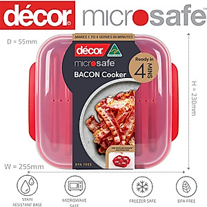 Decor Microsafe Bacon Cooker One Size Red