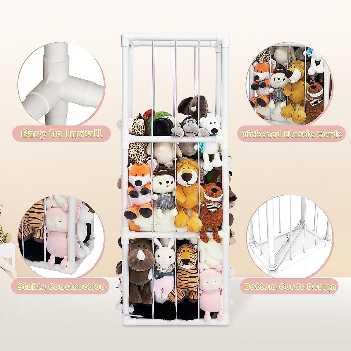 HAVEDAWN Original Stuffed Animal Zoo, Large Stuffed Animals Storage, Toy Storage Organizer for Plush Toy Holder, Perfect Stuffed Animals Ideas for Toddler Boys Girls, Nursery Play Room