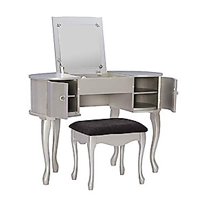 Linon Paloma Vanity Set, 30" x 40.5" x 19.25", Silver