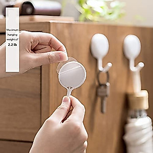 JULAHE Adhesive Wall Hooks for Hanging Towel Coat Hat Key Stylish Pebble Shape Utility Hook for Kitchen Bathroom No Drill Stick on Smooth Surface Ornament Hooks 4 Pack White