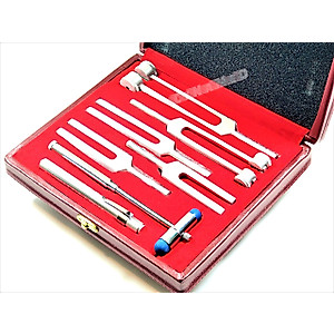 Set of 6 EA Tuning Forks Set Medical Surgical Chiropractic Physical Diagnostic Instruments Tuning Fork + Free Reusable Penlight