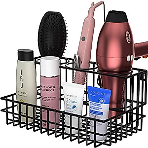 Hair Tool Organizer, NPPLUS Metal Hair Dryer Styling Holder Wall Mounted for Bathroom Countertop Storage, Hair Supply Organizer to Store Blow Dryer, Curling Iron, Straightener, Hair Products - Black