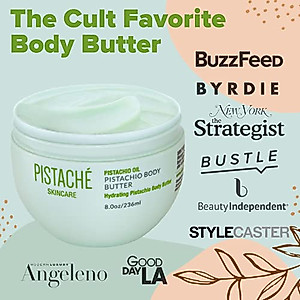Pistaché Skincare Pistachio Oil Whipped Body Butter Cream Moisturizer (a.k.a The Boyfriend Body Butter) + Hydrates Dry Skin and Nourishes + Vitamin E + Antioxidant Protection, 8.0 oz