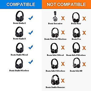Link Dream Beats Studio 3 Ear Pads Replacement Ear Cushions Memory Foam Earpads Cushion for Beats Studio 2 Studio 3 (Black)