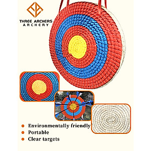 Three Archers Archery Straw Target 3 Layers Traditional Archery Target for Outdoor Shooting Practice