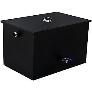 Commercial Grease Trap Interceptor for Restaurant Under Sink Kitchen,70 LB,Black