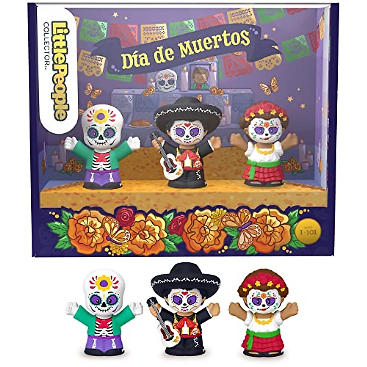 Little People Collector Día De Muertos Special Edition Set In A Display Gift Package for Adults & Kids, 3 Figures