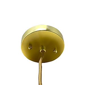 Creative Co-Op Open Weave Metal and Paper Rope Ceiling Light, Natural and Brushed Gold