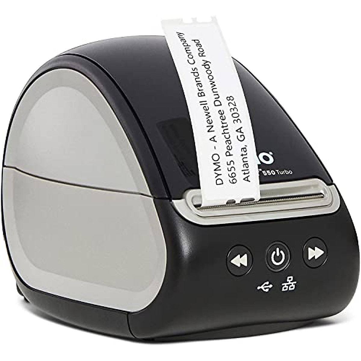DYMO LabelWriter 550 Turbo Direct Thermal Label Printer, Black - USB and LAN Connectivity Monochrome Label Maker - Print up to 90 Labels Per Minute, 300 dpi, Auto Label Recognition - BROAG