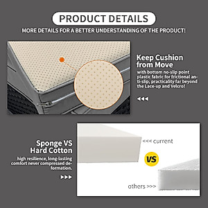 Rattaner 7 Pieces Outdoor Wicker Furniture Conversation Set Patio Furniture Sectional Sofa Couch Storage Table with Thicken(5") Non-Slip Cushions Waterproof Cover, Light Grey