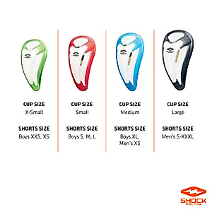 Shock Doctor Compression Shorts with Protective Bio-Flex Cup, Moisture Wicking Vented Protection, Youth Black