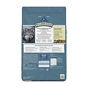 Blue Buffalo Wilderness High Protein Natural Adult Dry Dog Food Plus Wholesome Grains, Chicken 24-lb