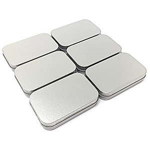 8-Pack Metal Hinged Tin Box Containers with Solid Hinged Top,Use for First Aid Kit,Survival Kits,Storage,Herbs,Pills,Crafts and More.