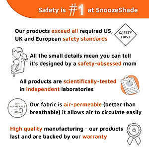 Universal Baby Car Seat Sun & Sleep Cover | Unisex Air-Permeable Mesh Baby Car Seat Canopy | Blocks 99% of UV | Don't Touch Baby Sign Included