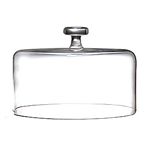 Barski - Handmade Glass Cake Dome - 10.5" Diameter - Clear - Made in Europe