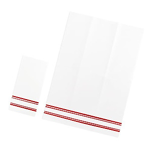 Fanxyware Shiny Red on White Disposable Dinner Napkins, Feels Like Linen, Soft Fluff Pulp Paper - 50 Pack, 8.5" x 4" - Style Name: Parallel Shine