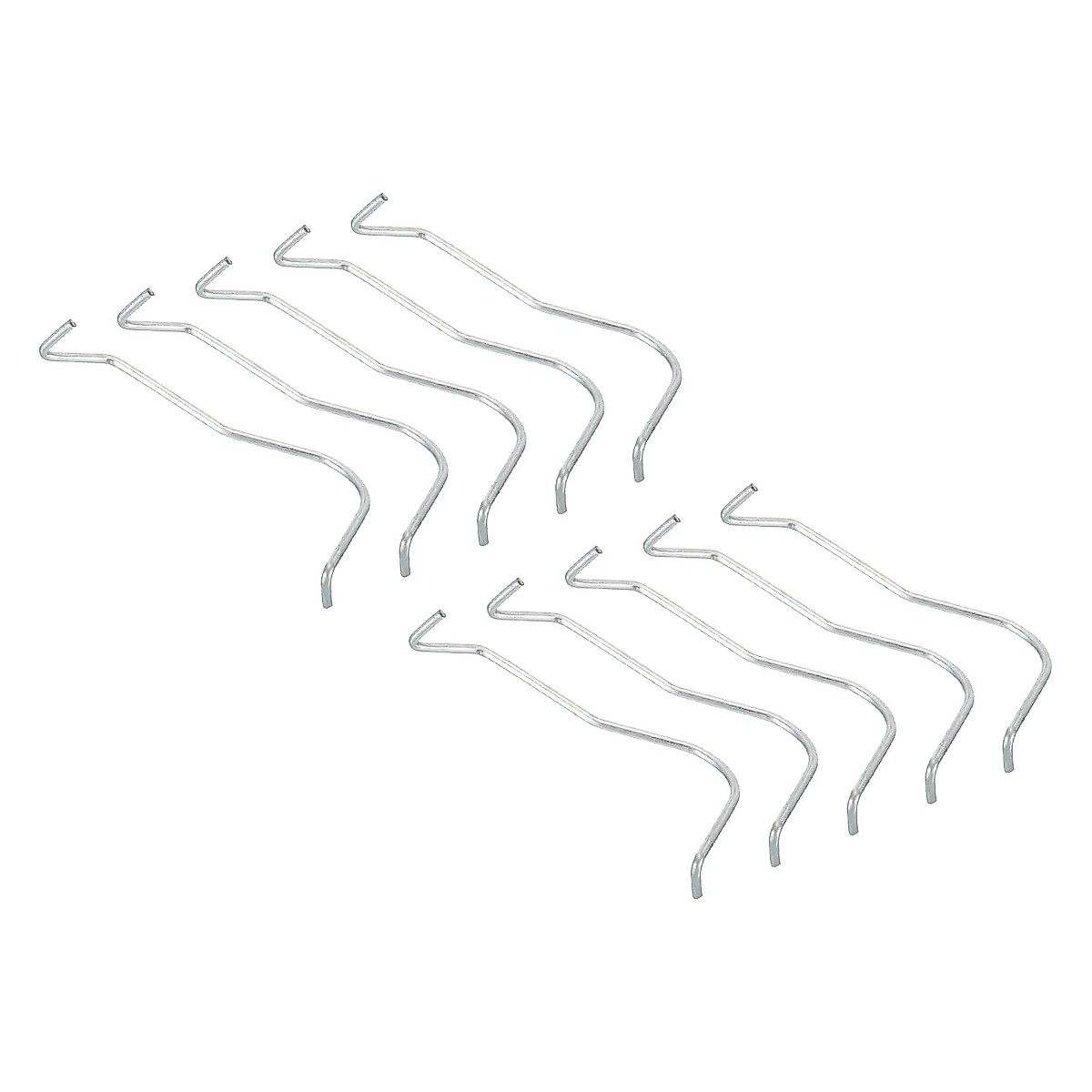 PATIKIL 3x1.1 Cage Door Hook, 10Pcs Stainless Steel Durable Singe Wire Water Pipe Latch Hook for Locking and Fixing Rabbit Pig Poultry Cage, Silver