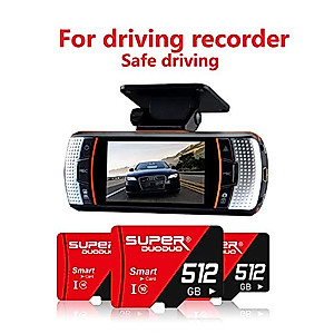 Memory Card 512GB Micro SD Card 512GB with SD Card Adapter TF Card 512GB Class 10 High Speed Transfer Card for Dash Cams,Action Camera,Surveillance,Security Cams Micro Memory SD Cards 512GB