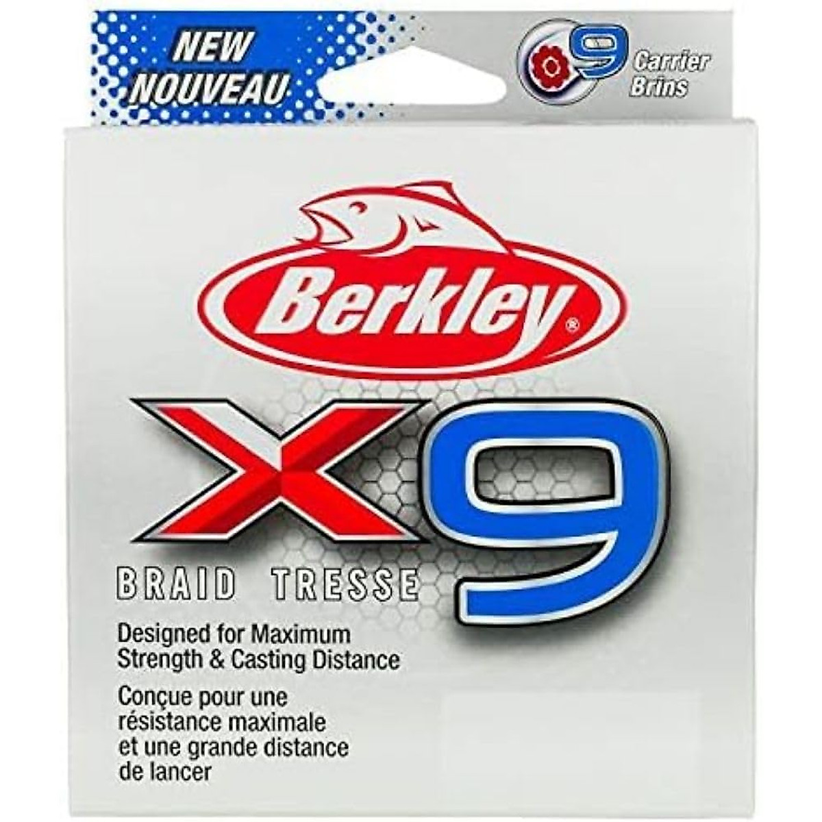 Berkley x9 Braid Superline, Crystal, 100lb test | 131 lbC | 59.7kg, 2188yd | 2000m Fishing Line, Suitable for Freshwater and Saltwater Environments