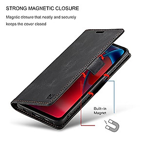 HAII Case for Moto G Stylus 5G 2021,PU Leather Folio Flip Wallet Case with Card Holster Stand Kickstand Magnetic Closure Shockproof Phone Cover for Motorola Moto G Stylus 5G 2021 (Black)
