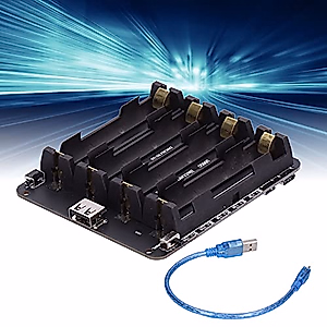 18650 Battery Holder Case , Electrical Testers Battery Testers 4-Channel Micro USB Interface Household Battery Holders 0.5A 5-8V Power Supply Expansion Module for Raspberry Pi