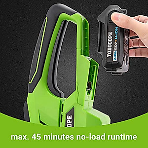 TODOCOPE 20V Cordless 23 Inch Quick Charge 2.0AH Battery Powered Hedge Trimmer, Dual-Action Blade, 5/8" Cutting Capacity & 5 lbs Lightweight Electric Bush Trimmer, Green, (TDC-CHT20)