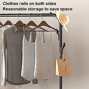 ZBYL Garment Rack Wardrobe Clothes Rack, Metal Freestanding Clothing Rack Closet Organizer for Hanging Clothes, Portable Storage Shelves Standard Rod with Bottom Rack, 115×150cm