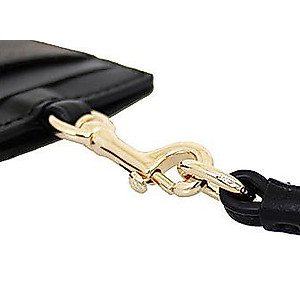 COACH Women's Outlet Card Case Embossed Pattern Lanyard Id Identification Cases, One Size, Brown/Black