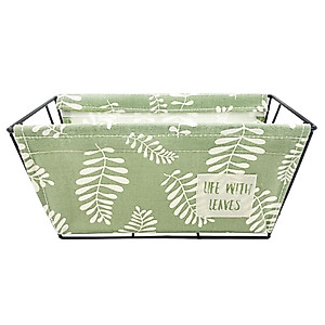 AIPOKE EPOCH Canvas Storage Basket Metal Holder Desk Table Organizer Home Decor, Mimosa pudica