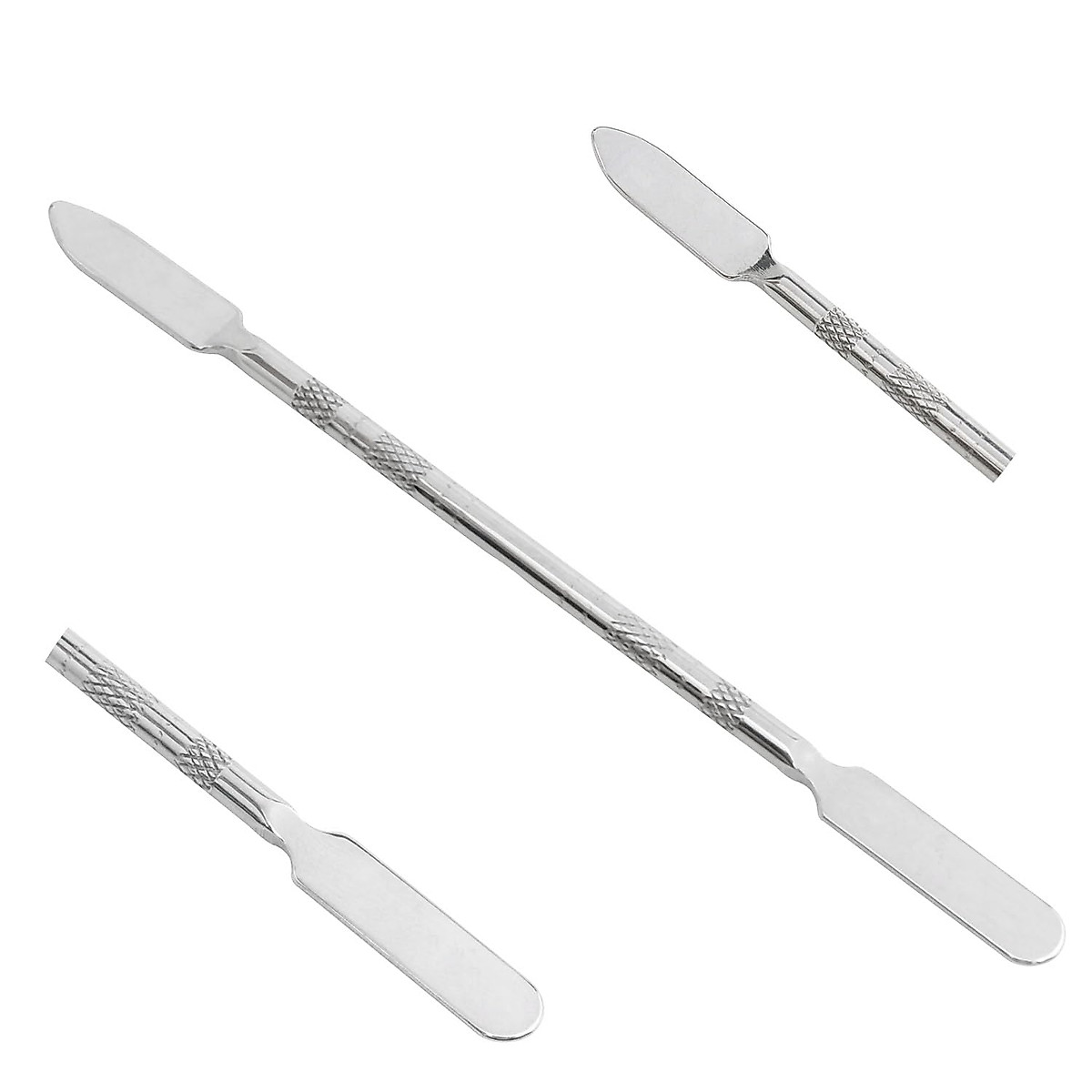 Haidong Stainless Steel Lab Mini Double Ended Spatula Stainless Steel Palette Stick Two Different Specifications Lab Spatula Micro Double Ended Spatula-2PCS