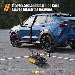 Rickwayy Tire Inflator Portable Air Compressor, 12V DC Air Pump for Car Tires, 150PSI Auto Portable Air Compressor with Emergency Light, Air Pump for Car, Motorcycle, Bicycle and Other Inflatables