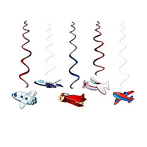 CC HOME 30Pack Airplane Hanging Swirls Fly Flight Ceiling Streamer Birthday Party Decorations Airplane Themed Party Favors for Holiday Baby Shower Home Decoration Party Supplies