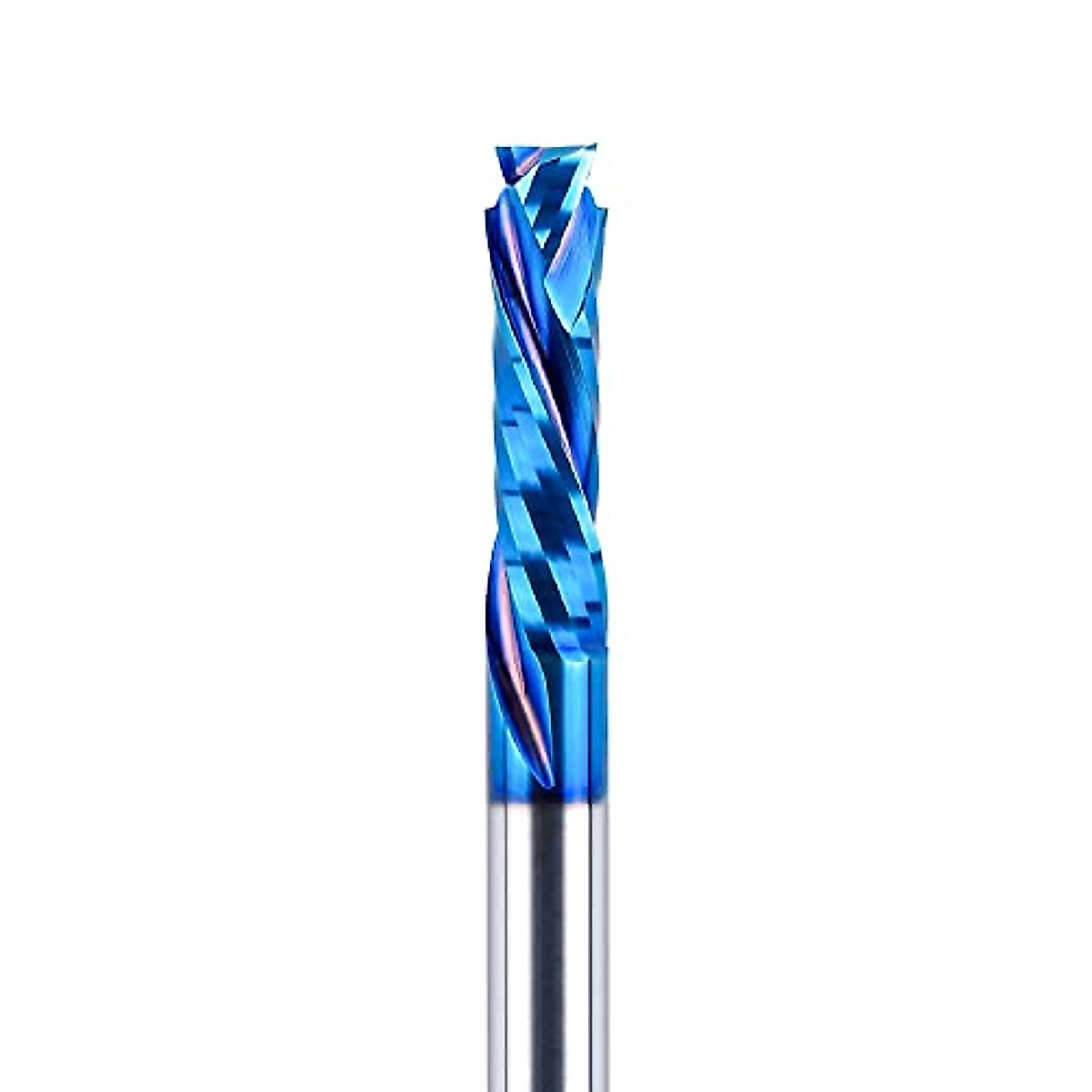 BITITZ 2Pcs CNC Router Bit with Coated 1/4 inch Shank Compression Bit Up Down Cut 1 inch Cutting Length for Woodwork Engraving