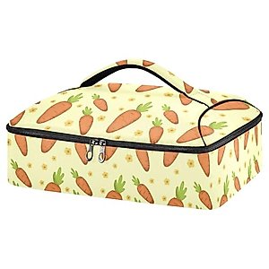 Kcldeci Insulated Thermal Food Carrier Insulated Casserole Carrier for Hot or Cold Food,Yellow Insulated Tote Bag for Potluck Cookouts Parties Picnic,Lasagna Lugger