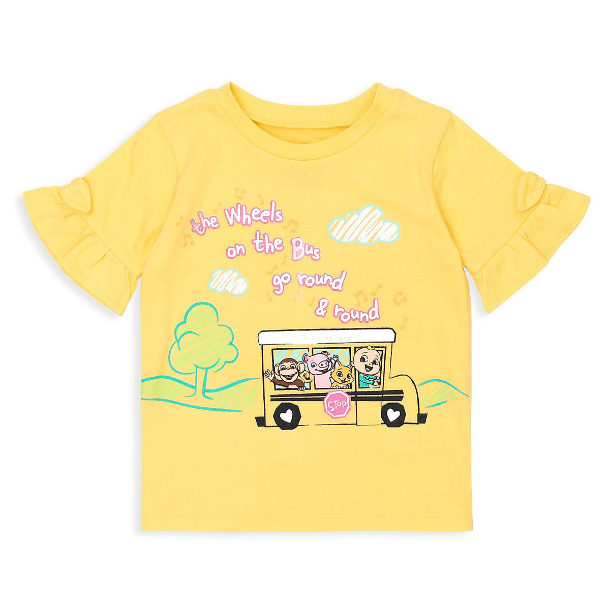 CoComelon JJ Infant Baby Girls 3 Pack T-Shirts 24 Months White