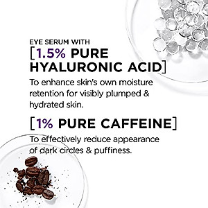 L'Oreal Paris Revitalift Hyaluronic Acid + Caffeine Hydrating Eye Serum, Fragrance Free .67 fl. oz + Moisturizer Sample