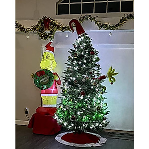 Christmas Elf Body Tree Decorations,Furry Green Elf Head/Arms/Legs for Christmas Tree Decorations,Stole Elf Body Stuffed Stuck Christmas Tree Topper Ornaments for Christmas Party (Elf Arms-24 in)