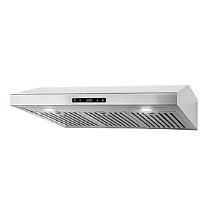COSMO COS-KS6U30 30 in. Haven Collection 500 CFM Ducted Under Cabinet Range Hood, Touch Controls, LED Lights, Stainless Steel, 30 inch